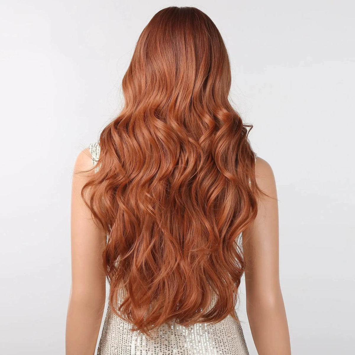 Longue Perruque Synthétique Rousse Bouclée – Perruque Femme